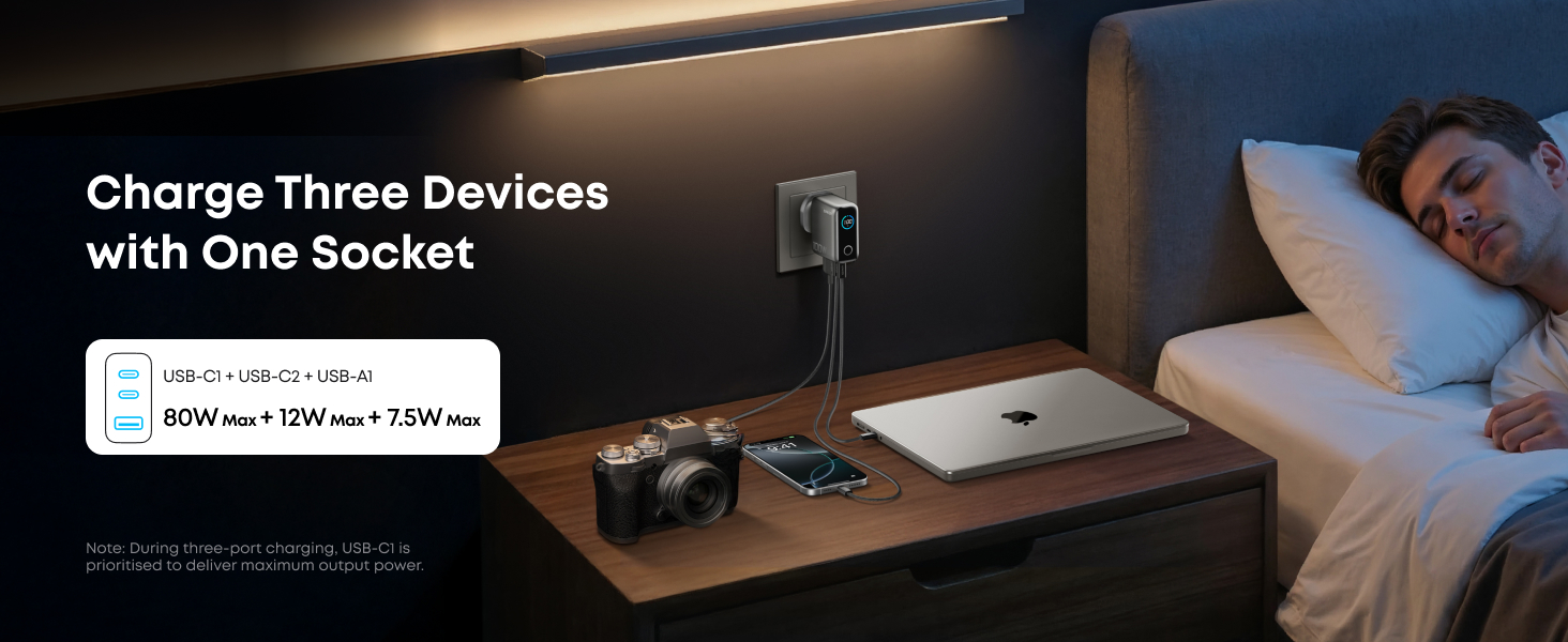 Anker Charger 100W Max USB C Charger 3 Port GaN and Ultra-Compact Wall ...