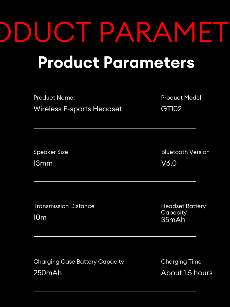 Lenovo GT102 Wireless Bluetooth Gaming Headset Imperceptible Latency ...