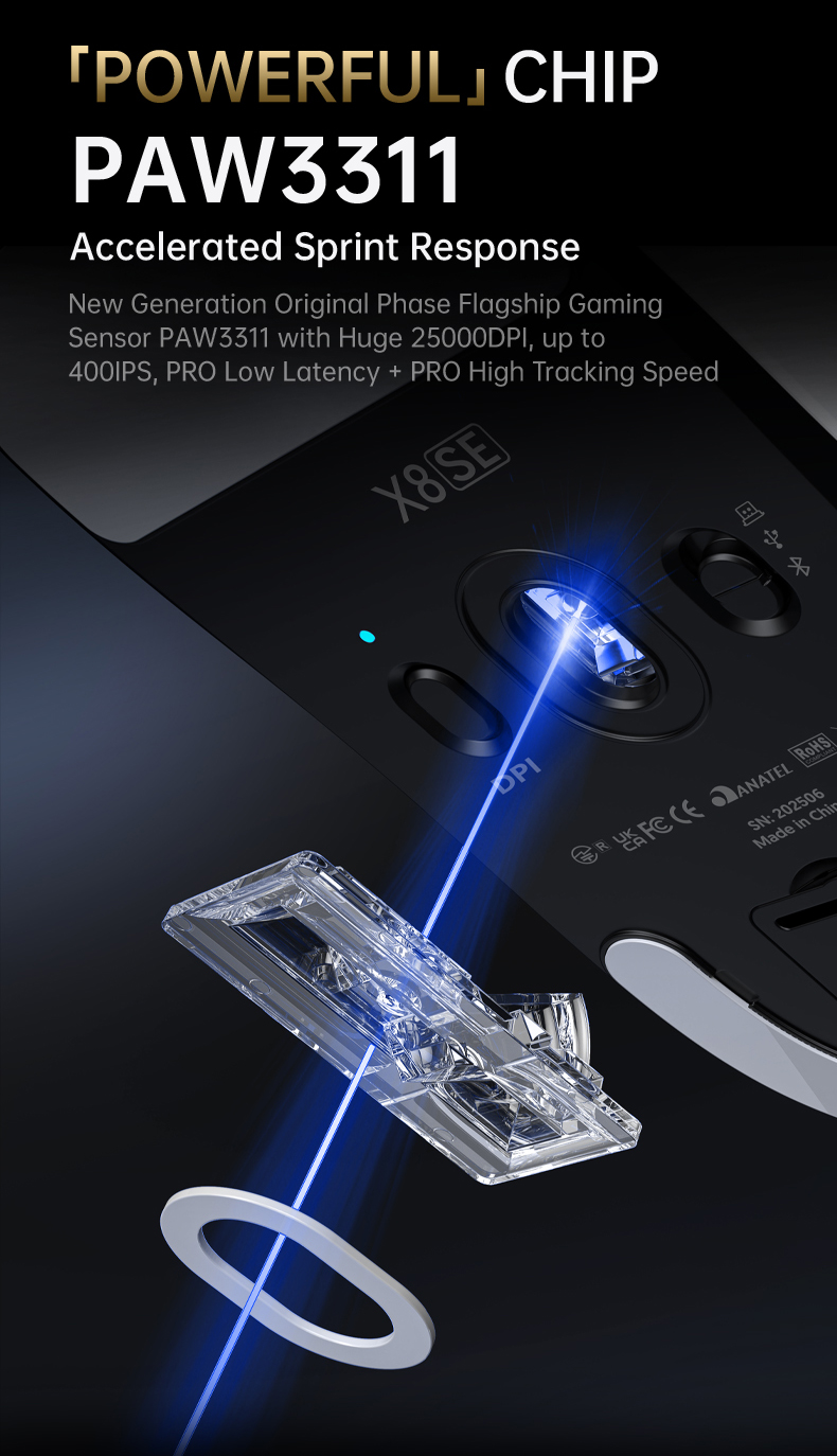 Attack Shark X8SE/X5 Wireless Gaming Mouse | 55g Ultra-Light | 1KHz ...