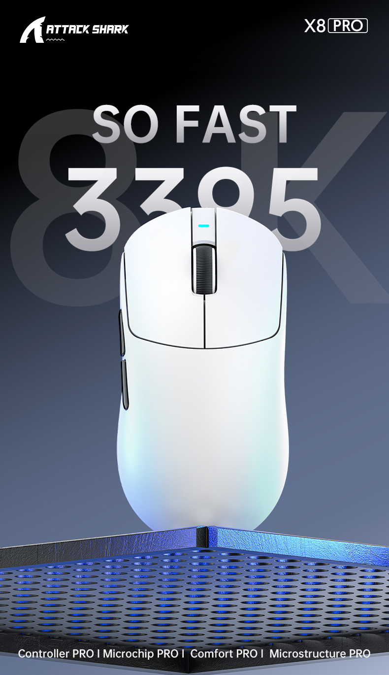 ATTACK SHARK X8PRO/X5 8KHz Wireless Gaming Mouse | PAW3395 Pro Sensor ...