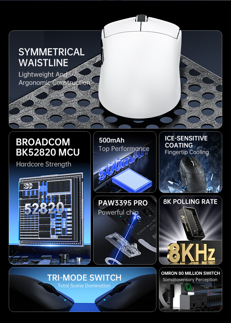 ATTACK SHARK X8PRO/X5 8KHz Wireless Gaming Mouse | PAW3395 Pro Sensor ...