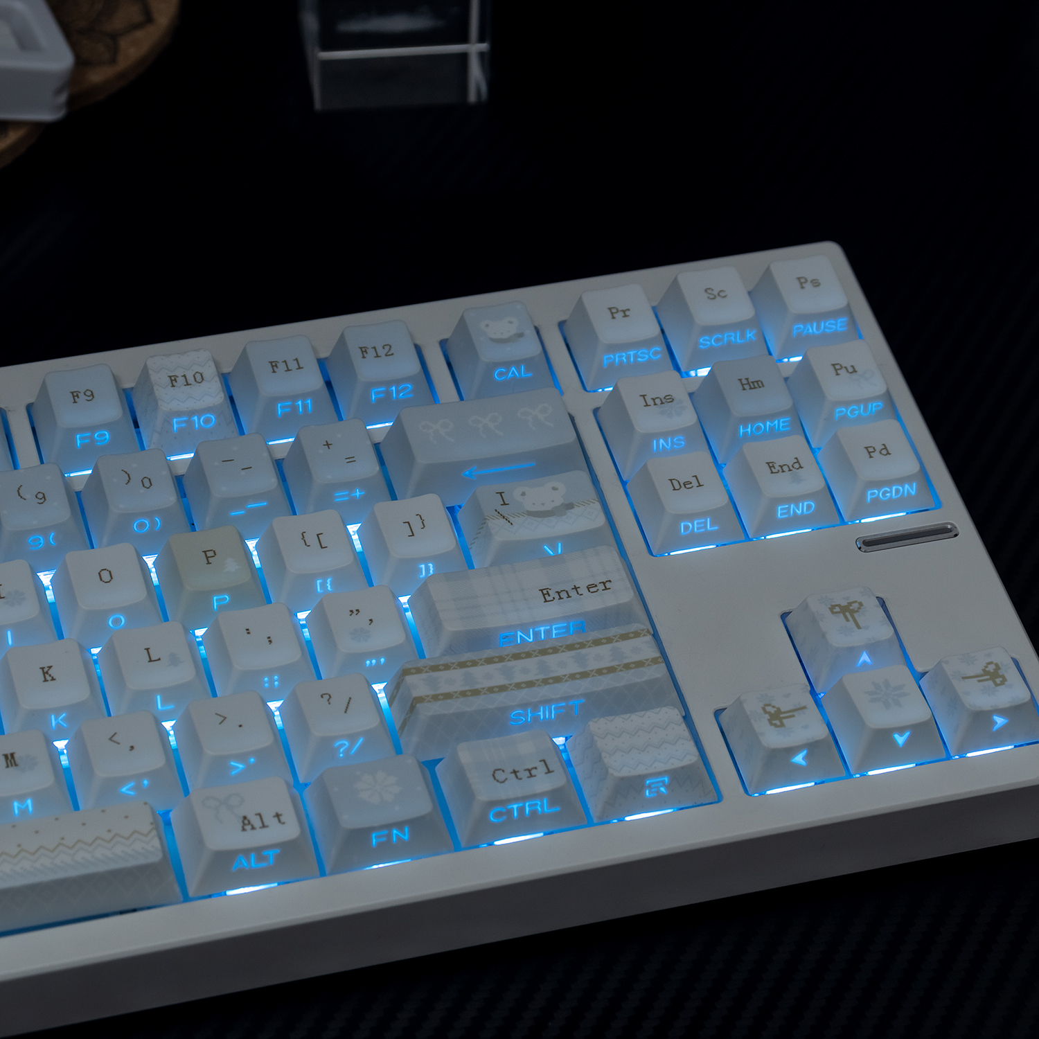 URE Winter Letter Keycaps Side Light through Cherry Profile Blue PBT ...