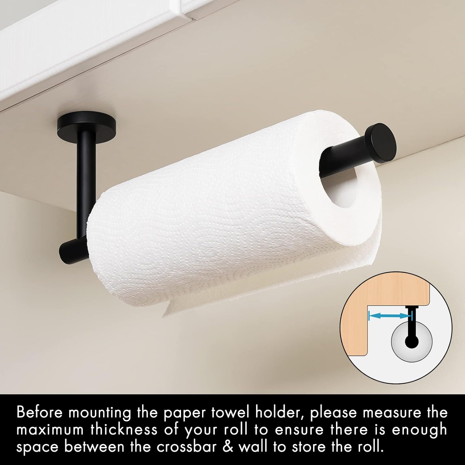 SG STOCKS👉Kitchen Paper Towel Holder Under Cabinet Matte Black Wall ...