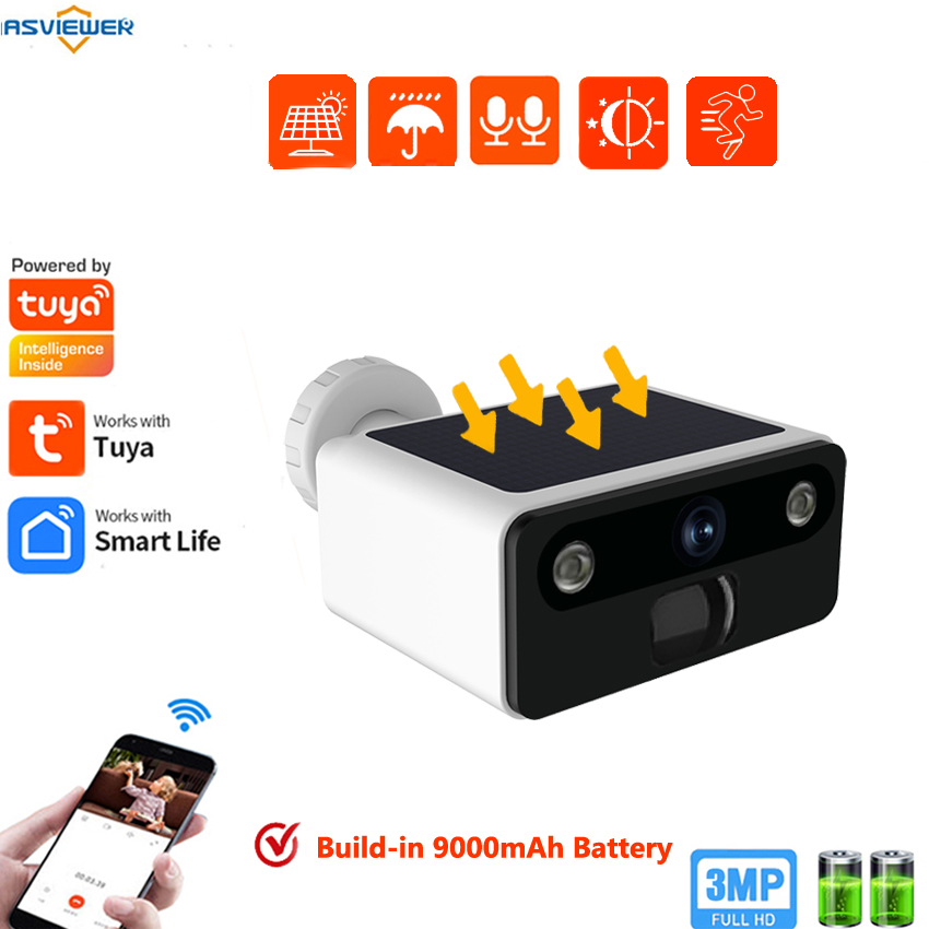 Tuya Solar-Powered Bullet Security Camera All-in-One | 9000mAH Battery ...
