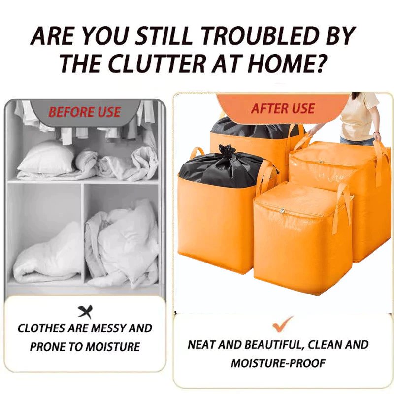 【SG】Heavy Duty Extra Large Canvas Storage Bag Portable Moving Bag with ...