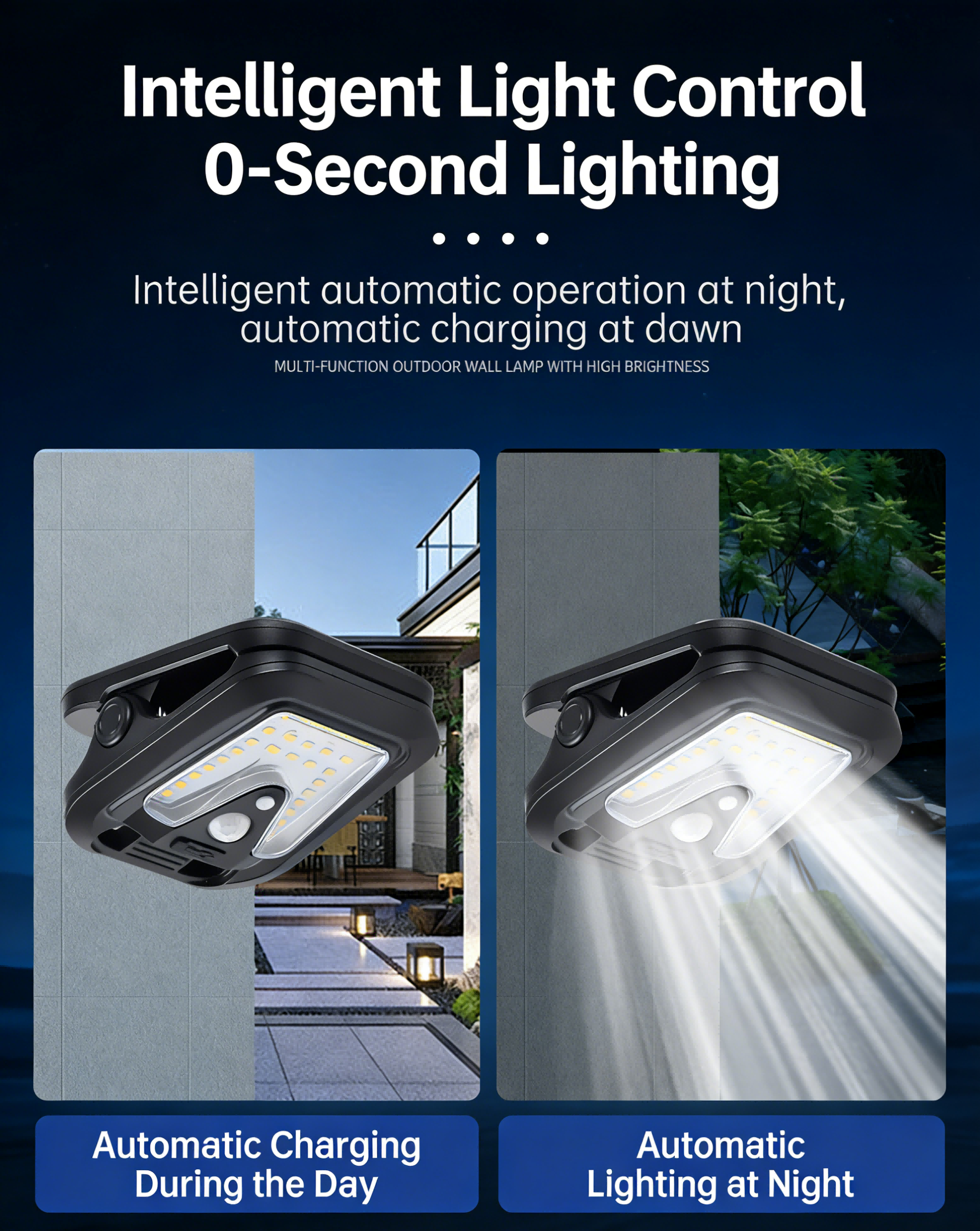5pcs LED Solar Garden Wall Lights with Motion Sensor Outdoor Waterproof ...