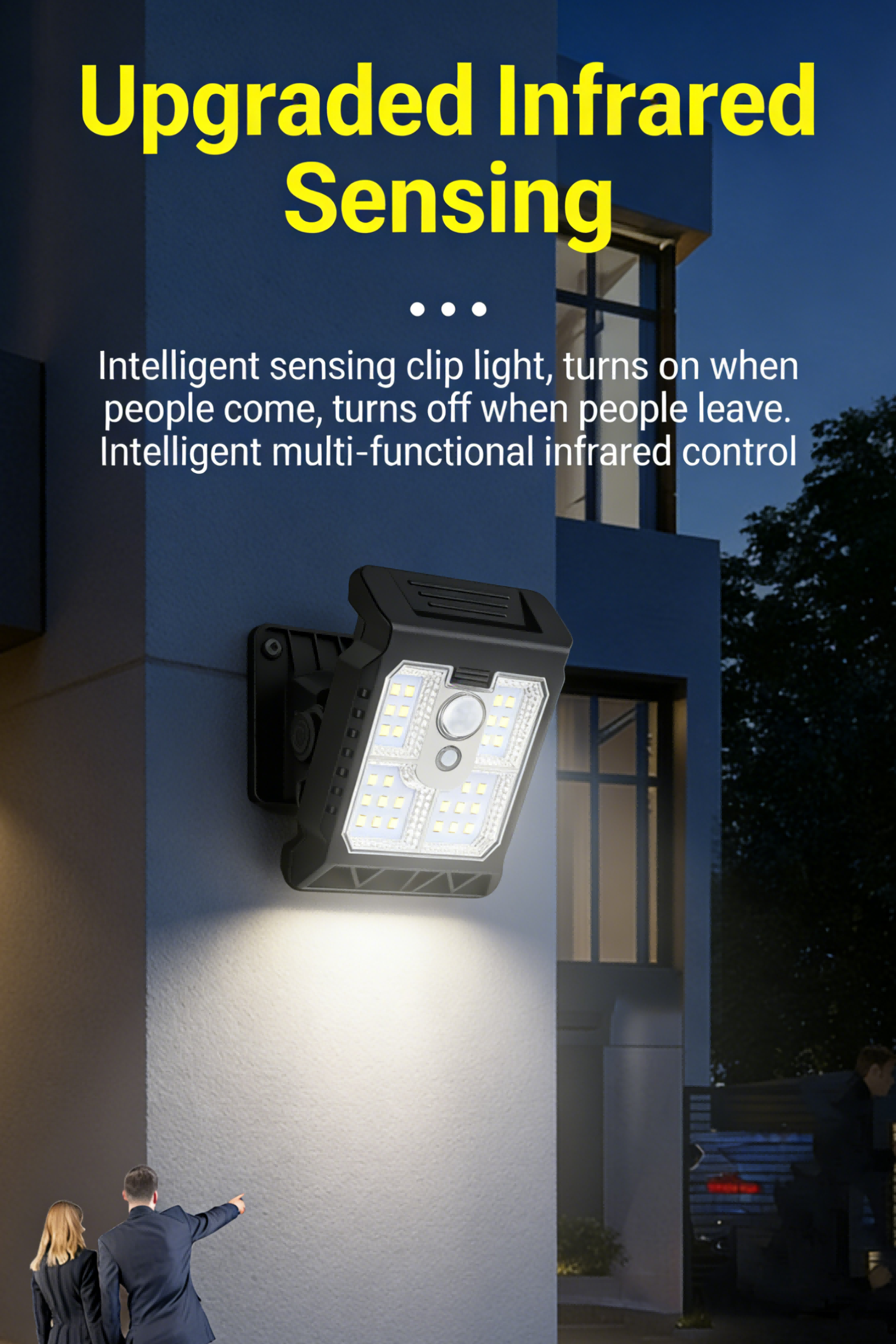 5pcs LED Solar Garden Wall Lights with Motion Sensor Outdoor Waterproof ...