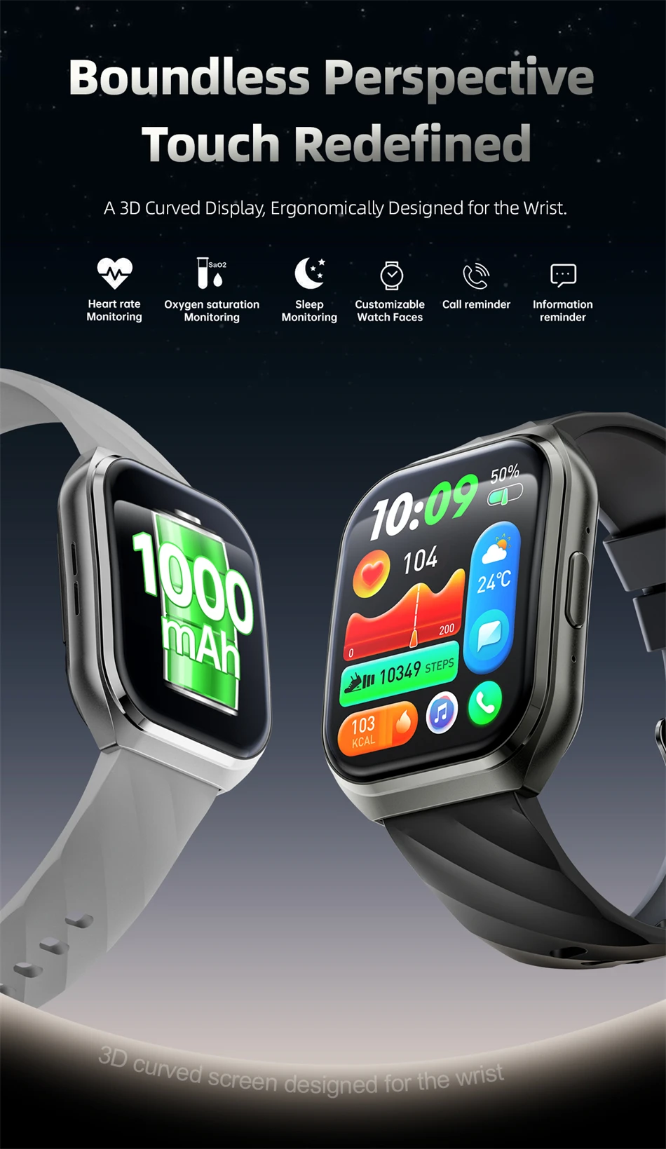 2026 New Smart Watch Man 1000mAh Long Standby Outdoor Smartwatch Men ...