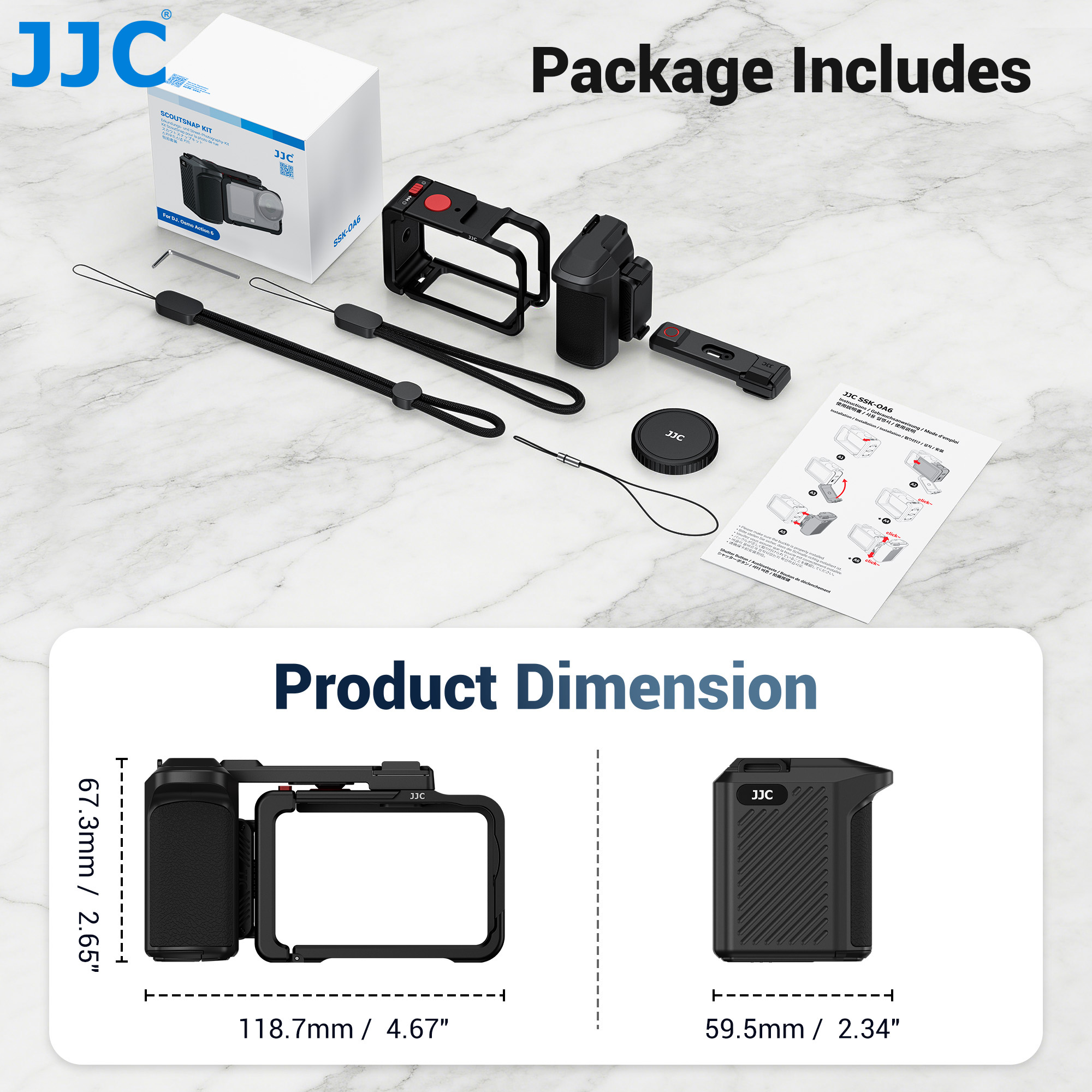 JJC SSK-OA6 ScoutSnap Kit for DJI Osmo Action 6 Camera with CC-OA6 ...