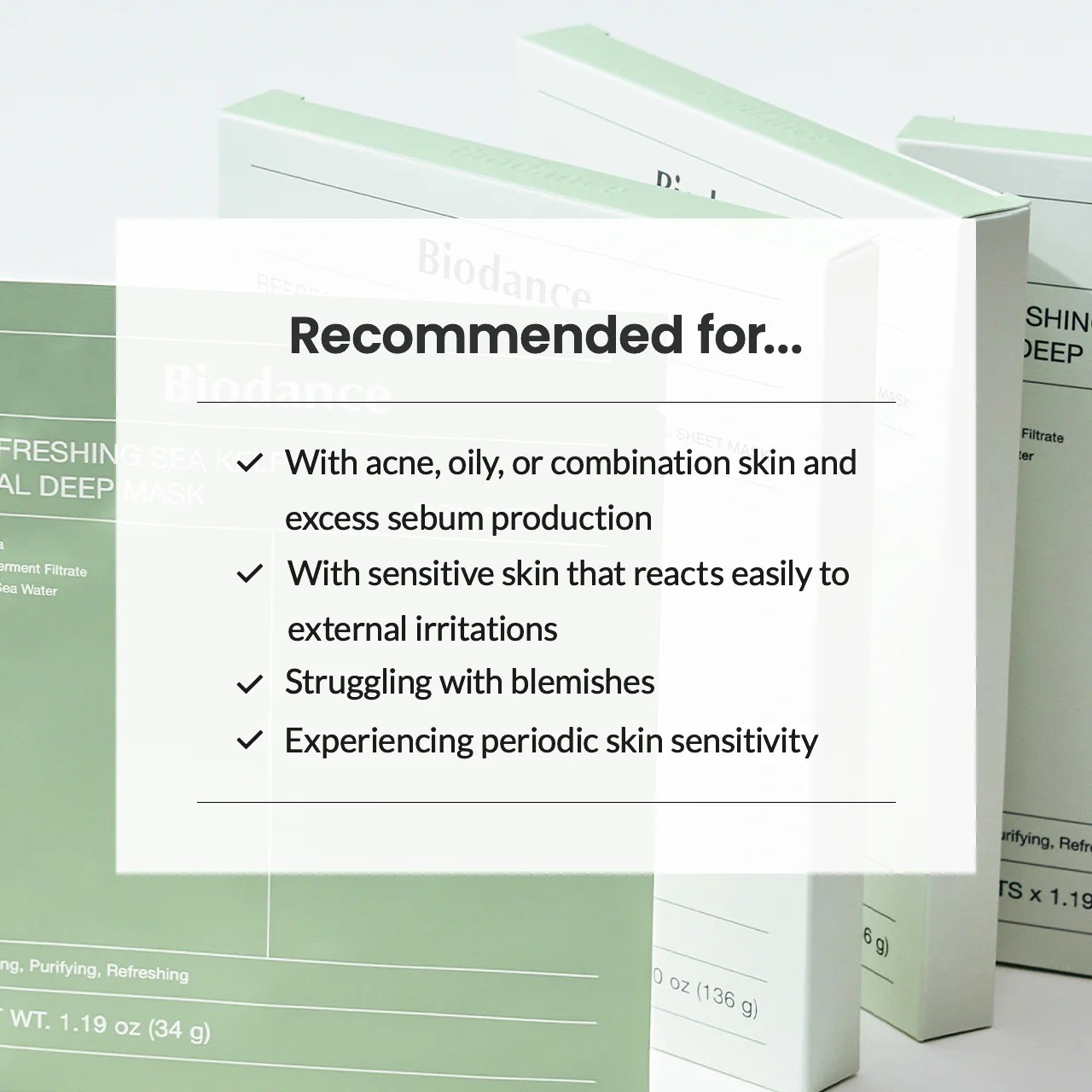 BIODANCE Bio-Collagen / Cera-nol / Vita / Sea Kelp Real Deep Mask ...