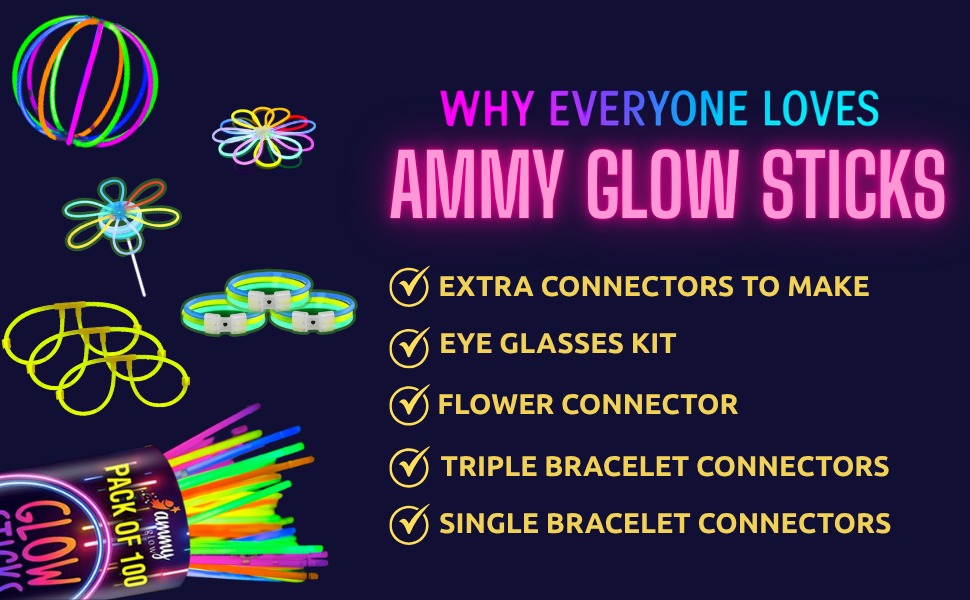 【Lowest Price】100PCS Glow Stick With Connectors Ultra bright Party Glow ...