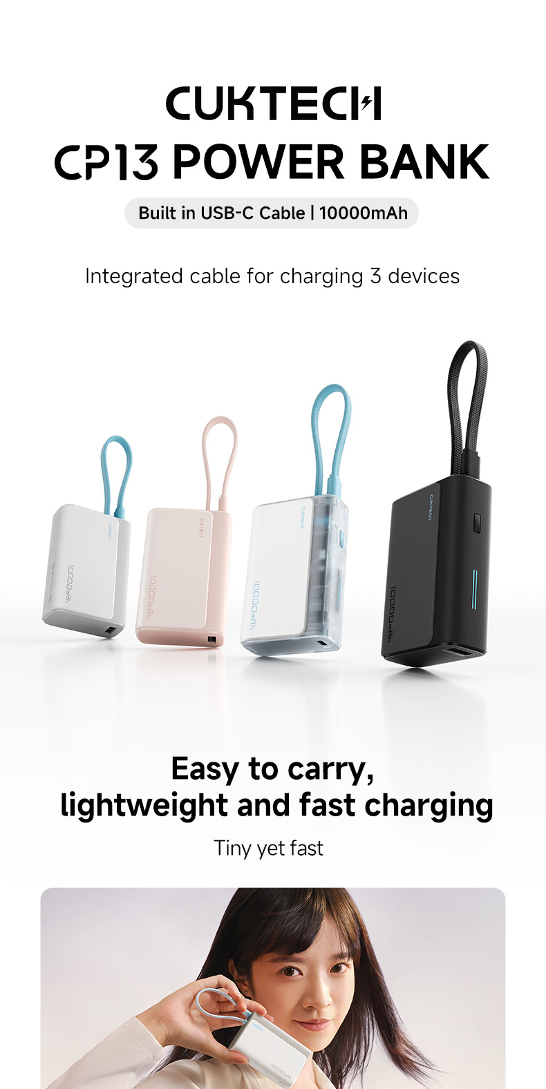 【5.5 Mega Sale】CUKTECH Mini CCC Power Bank 10000mAh 30W Fast Charging ...