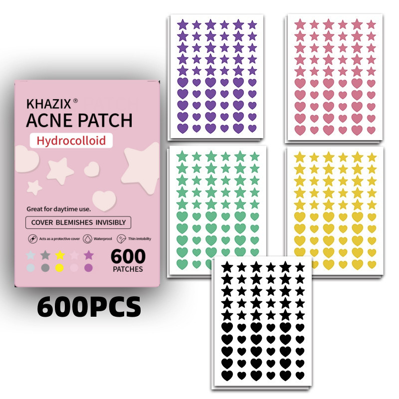 Star Acne Patch-600 Pcs Mild Non-irritating Lightens Acne Hydrocolloid ...