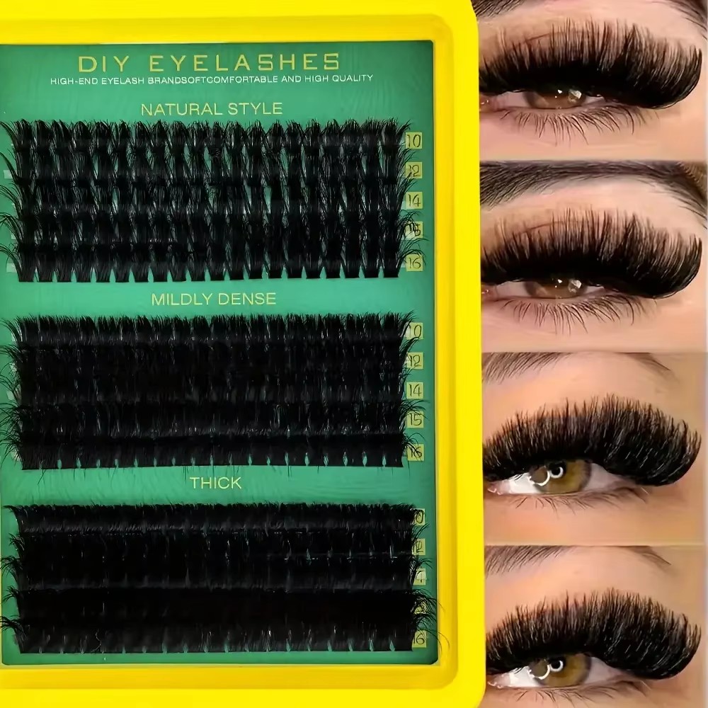 290-Piece D-Curl 3D Fluffy Eyelash Segments – Soft, Natural, Eye ...