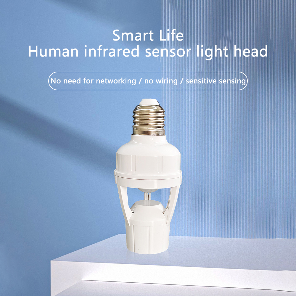 Automatic E27 PIR Motion Detector Lamp Holder, Universal Wireless Light ...