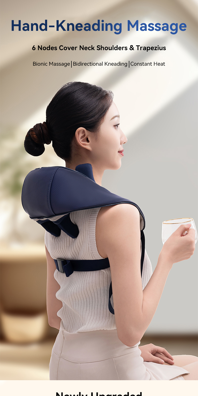 Lenovo Smart Dual Pulse Neck & Shoulder Massager 6D Deep Tissue Heat ...