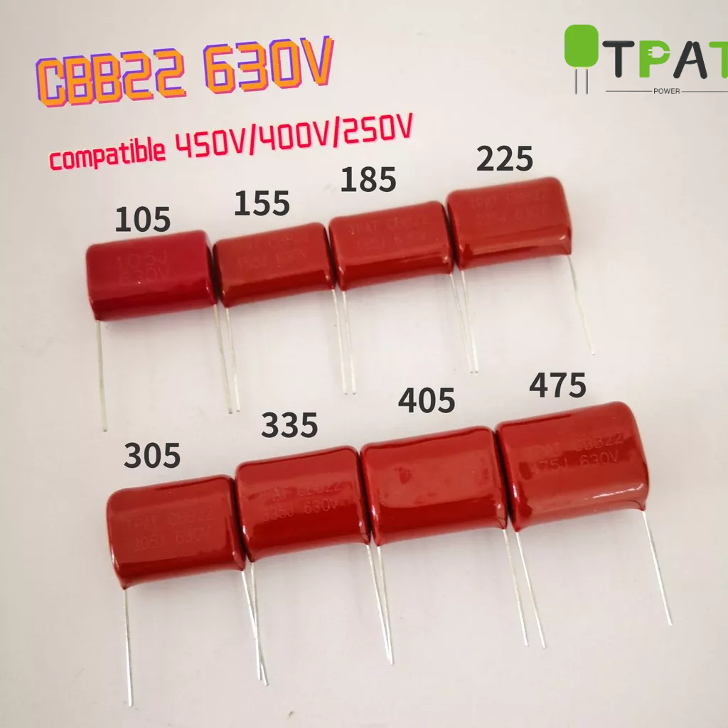 CBB22 630V Metallic Polypropylene Organic Film Capacitor 105 155 185 ...