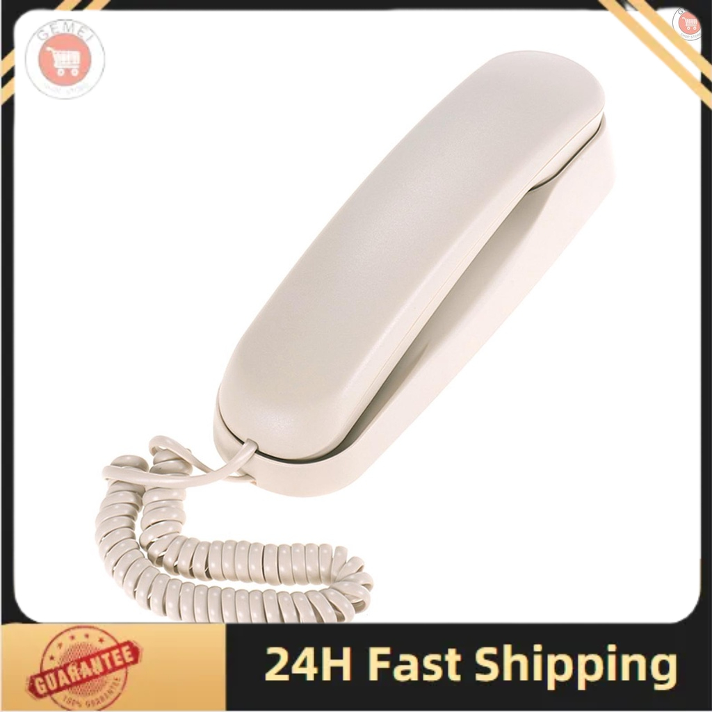 Mini Desktop Corded Landline Phone Fixed Telephone Wall Mountable Supports Mute/ Pause/Redial ...