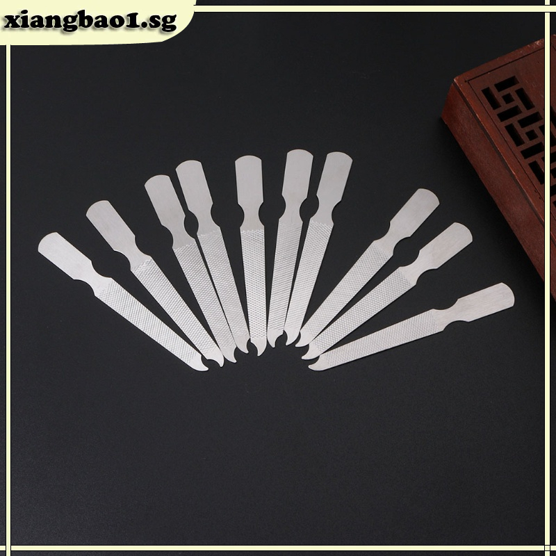 10MK 10pcs Double Sided Nail Files Stainless Steel Manicure Pedicure ...
