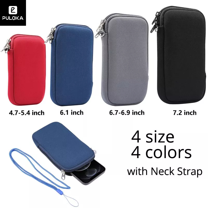 Waterproof phone carrying pouch with shockproof shoulder strap for ...
