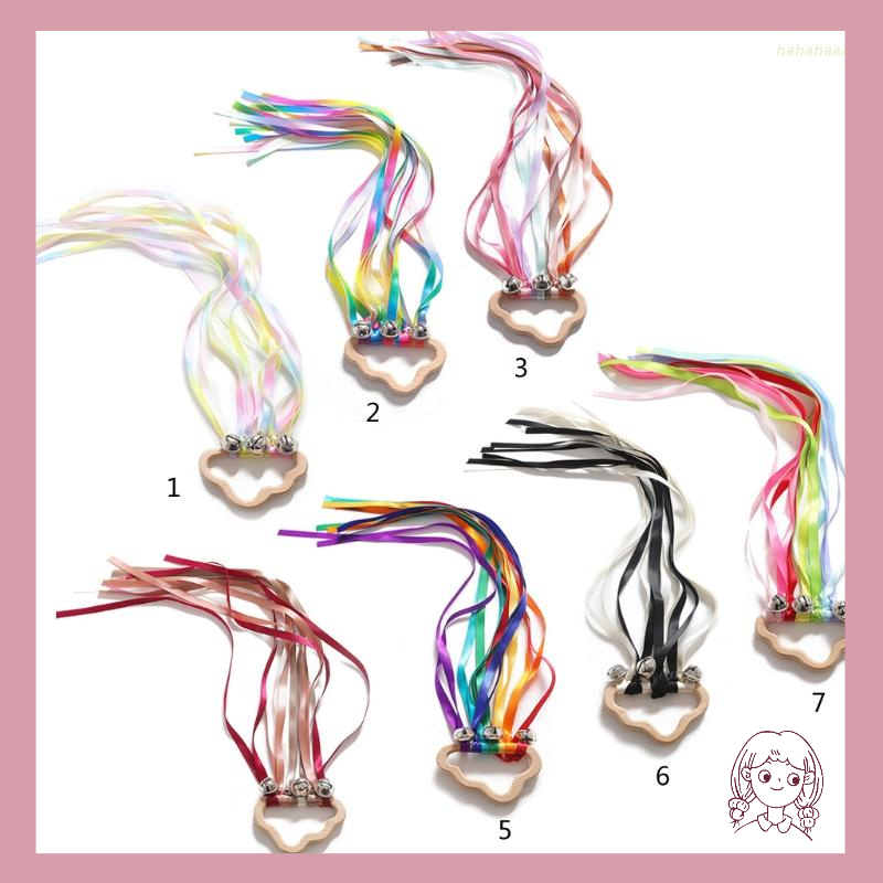 haha Rainbow Hand Kite Ribbon Streamer Wand with Jingle Bells ...