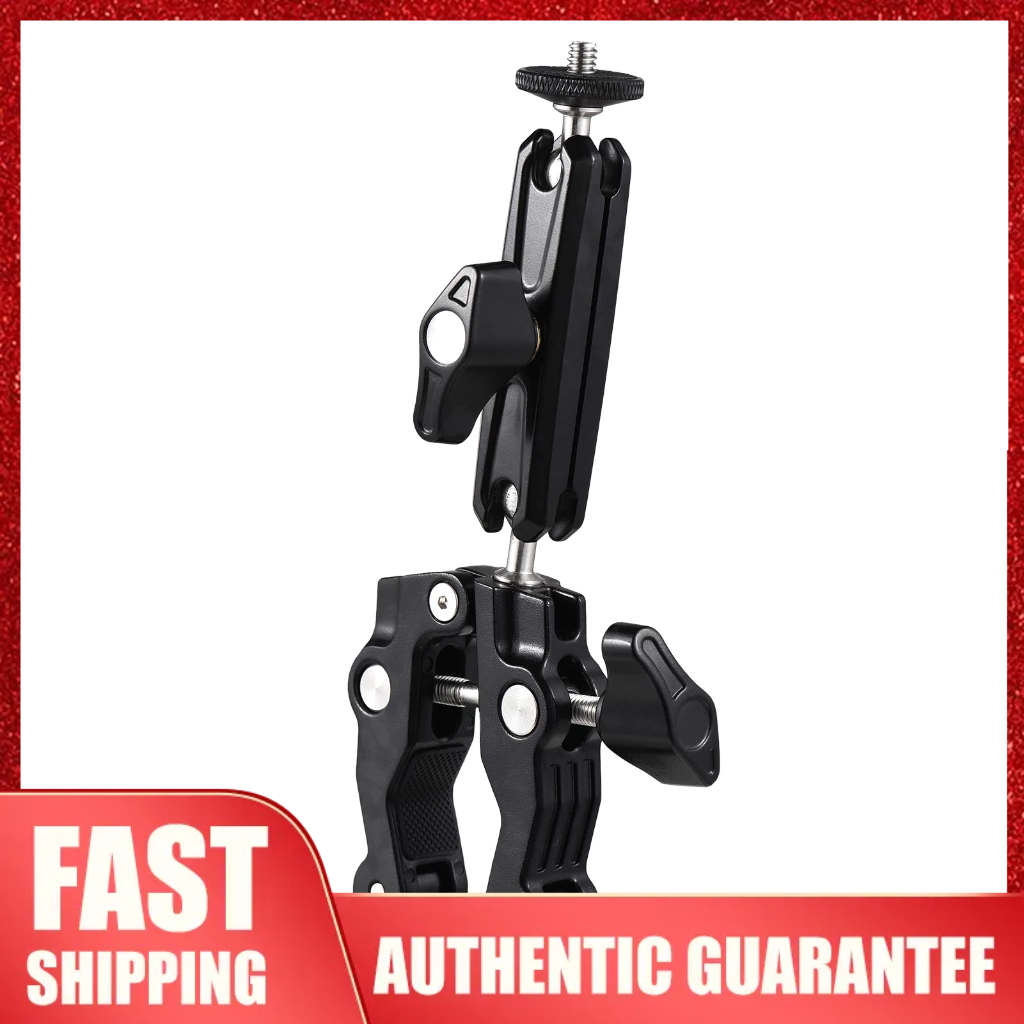 Multi-functional Super Clamp Ball Mount Clamp Dual 360° Rotatable ...