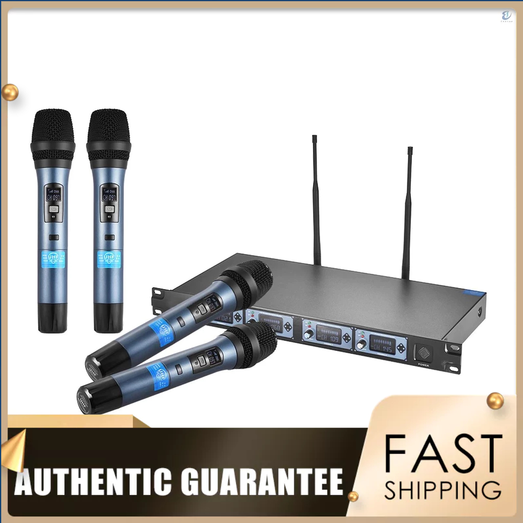 4D Professional 4 Channel UHF Wireless Handheld Microphone System 4 ...