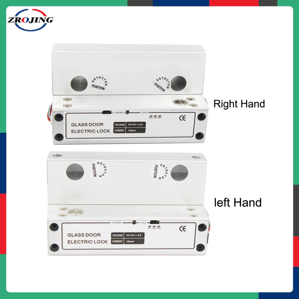 DC12V Left+Right Security Electric Drop Bolt Lock Frameless Glass Door ...