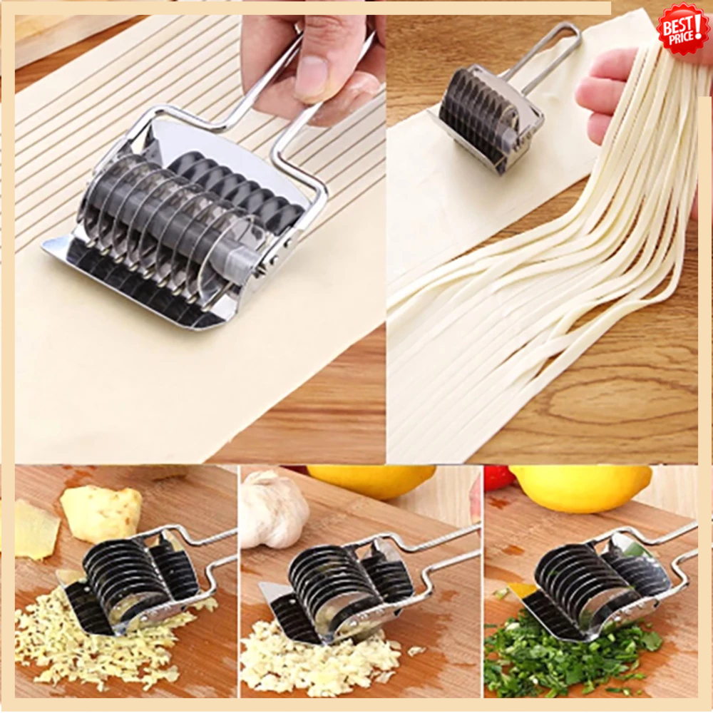 Stainless Steel Noodle Lattice Roller Dough Cutter Pasta Spaghetti ...