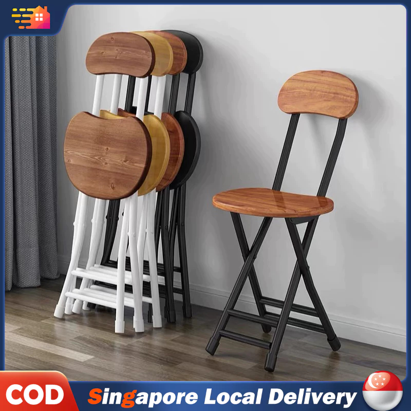Folding chair household dining stool space saving portable stall ...