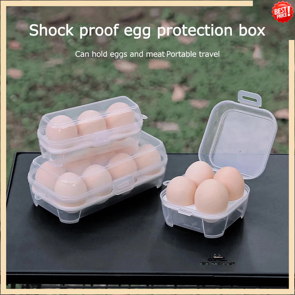 Outdoor Egg Storage Box with Egg Holder Shockproof Portable Transparent ...