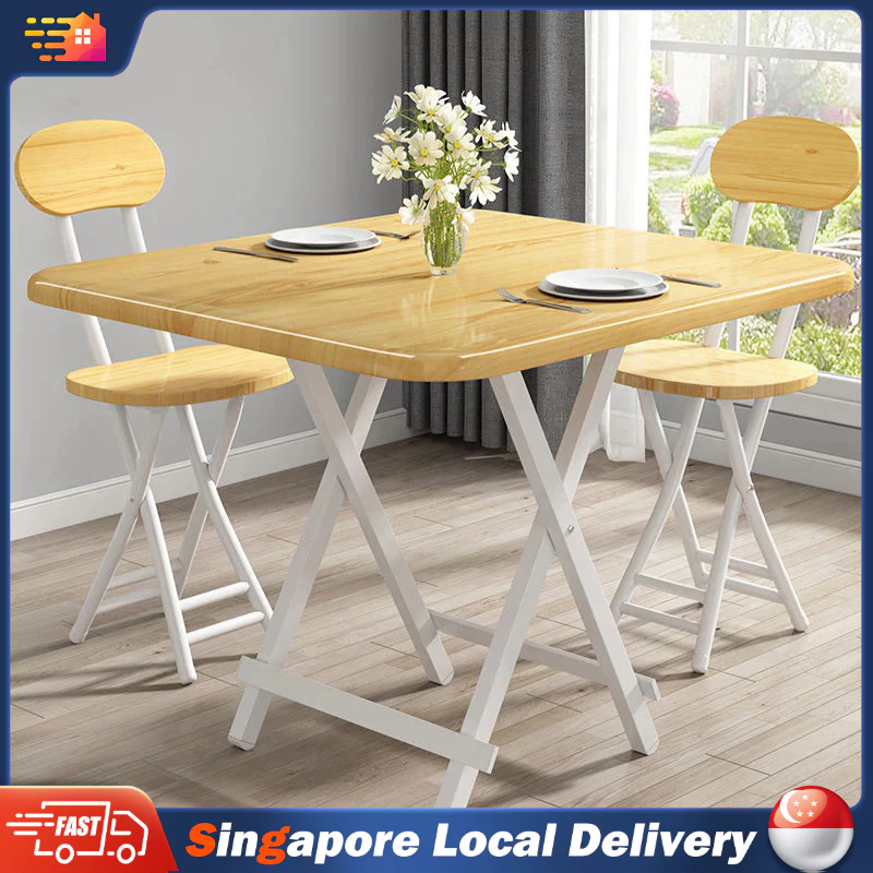 Wooden Foldable Dining Table 60cm Dining Table and Chair set 折叠桌 ...