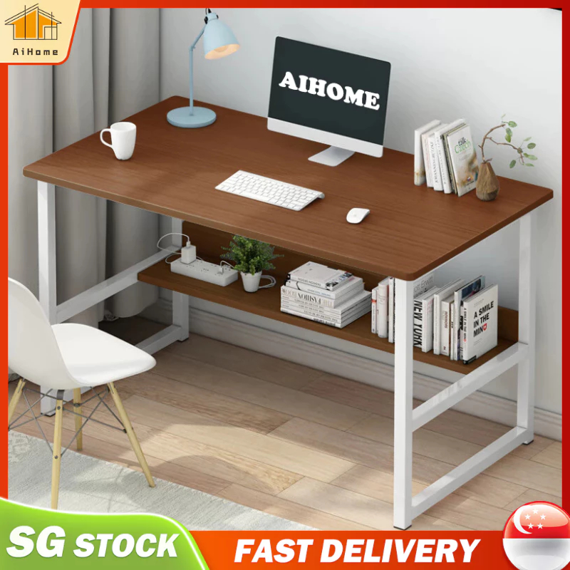 Double layer storage Computer desk student study table simple modern ...