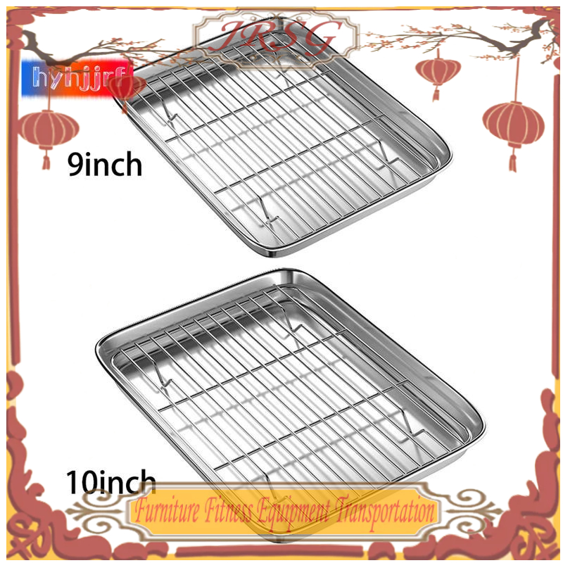 10 Inch Toaster Oven Tray and Rack Set, Small Stainless Steel Baking ...