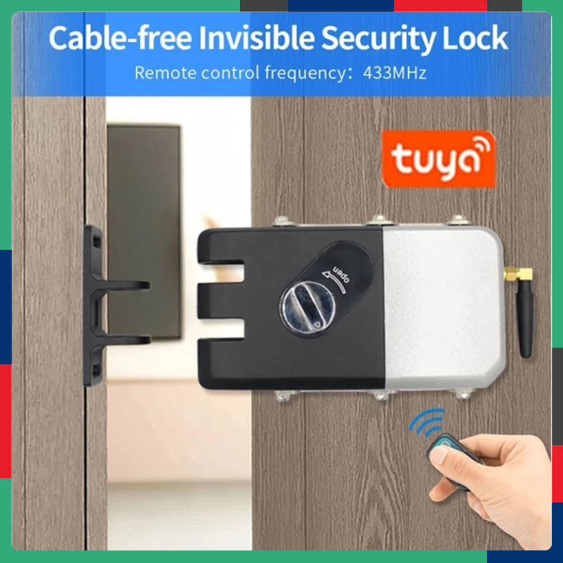 Tuya smart Invisible Wireless Electric Smart Lock With 433M Remote ...