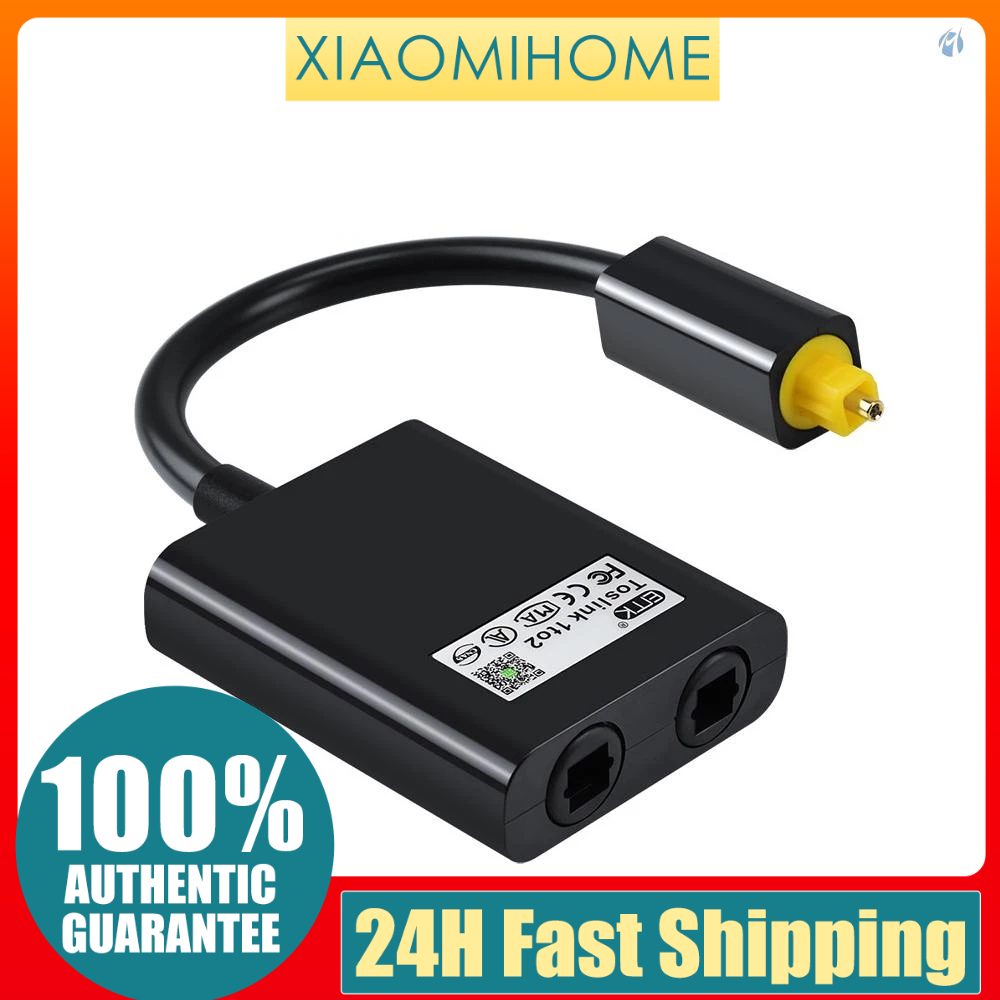 1 to 2 Audio Adapter Digital Optical Cable Splitter Optical Fiber Audio ...
