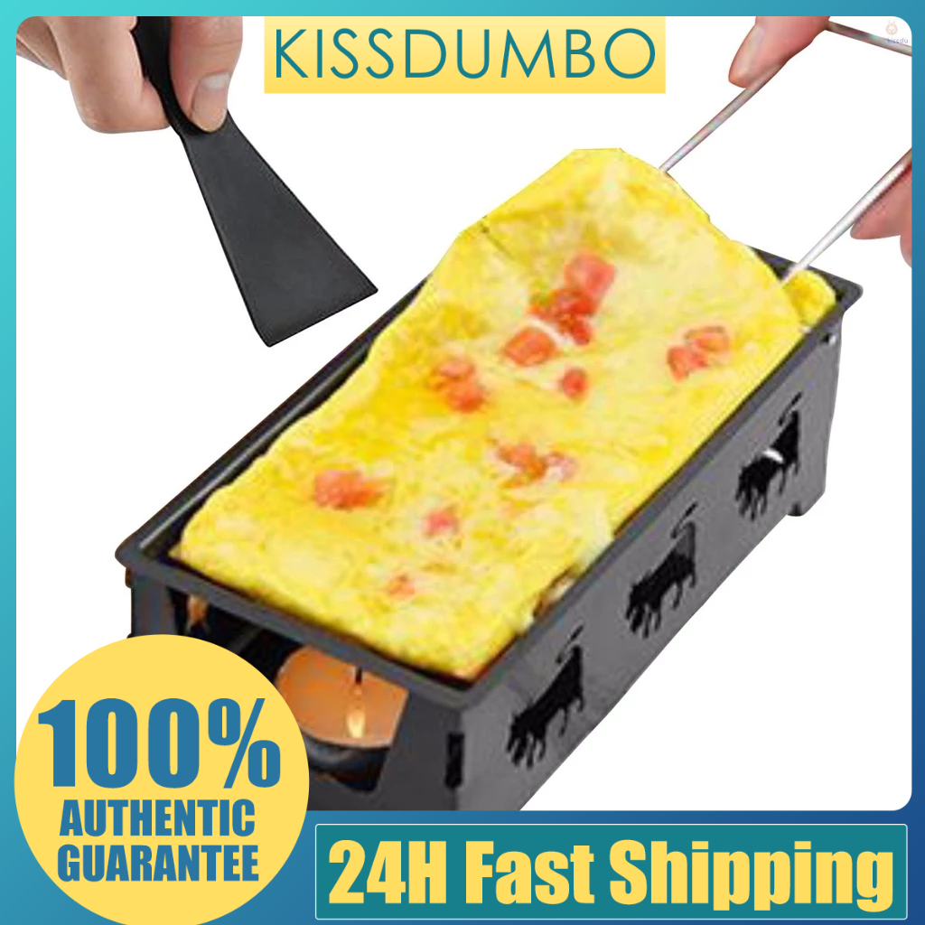 Non-Stick Raclette Grill Set Cheese Melter Pan with Spatula Foldable ...