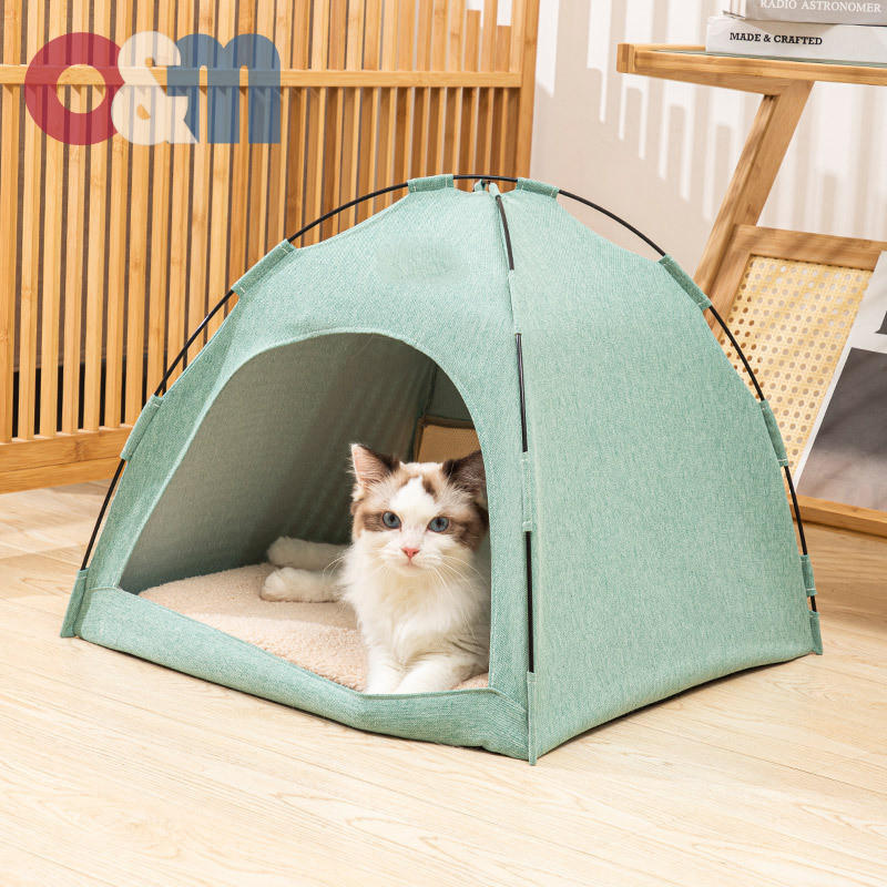 Portable Cat Tent with Double Side Mat Cat House Outdoor Camping ...