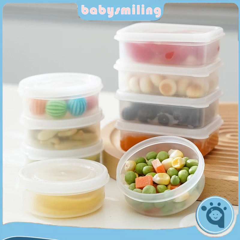 10 Pcs 70~90ml Mini Containers with Lids, Small Plastic Storage ...