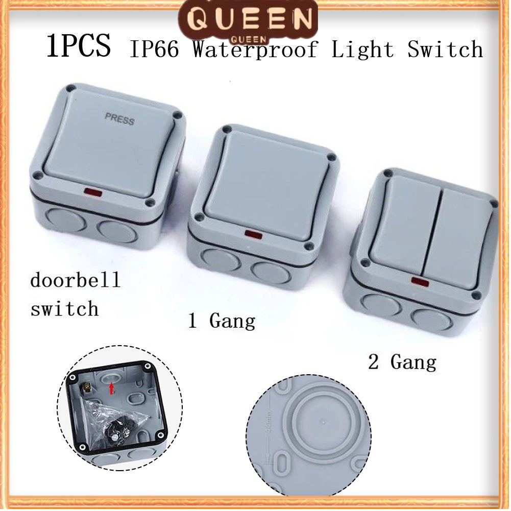 ★In Stock★Weatherproof Waterproof IP66 1 Gang 2 Gang Light Switch ...