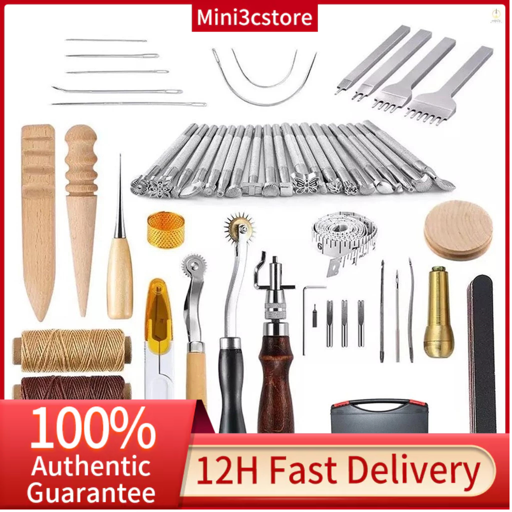 59PCS Craft Leather Tool Set DIY Leather Hand Working Tool Kit for ...