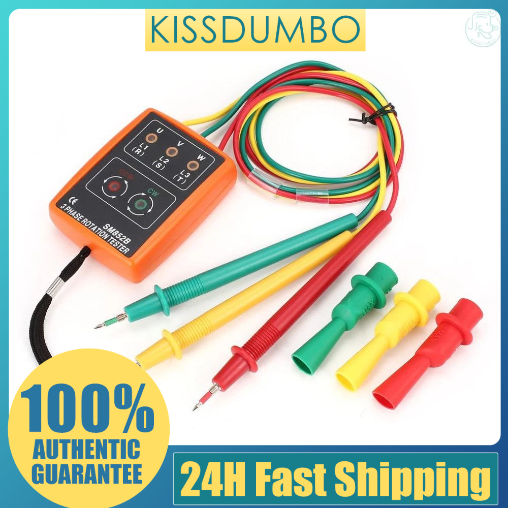 SM852B 3-Phase Rotation Tester Digital Phase Indicator Detector LED ...