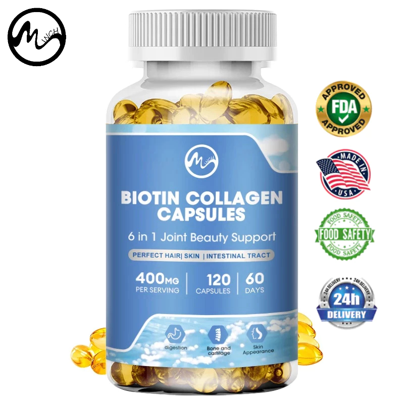 Minch Biotin Collagen Keratin Capsules Magnesium Vitamin D3 K2 Anti ...