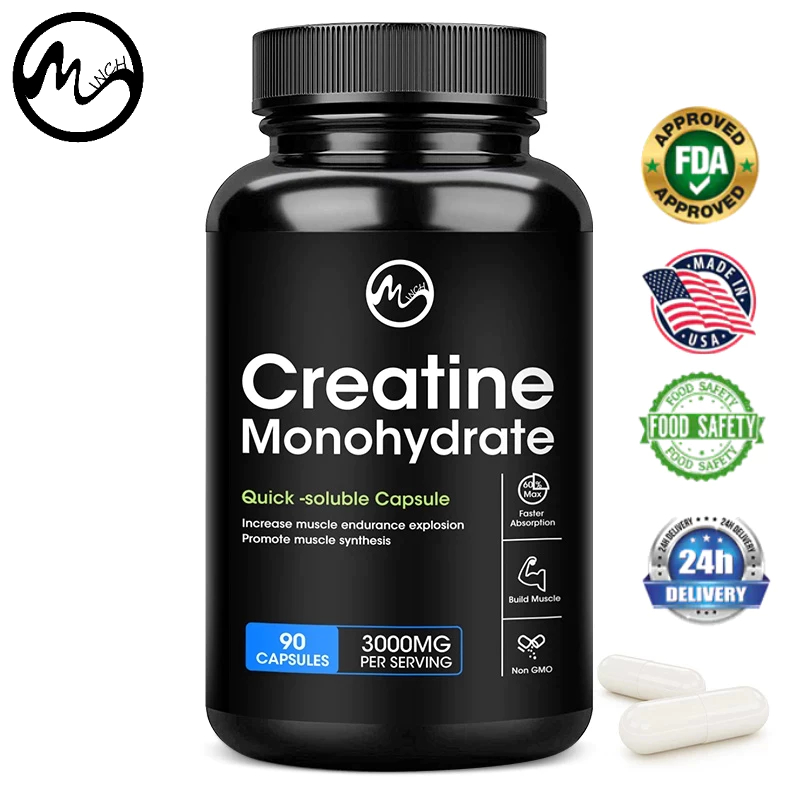 Minch Creatine Capsules Creatine Monohydrate Gain Strength, Build ...