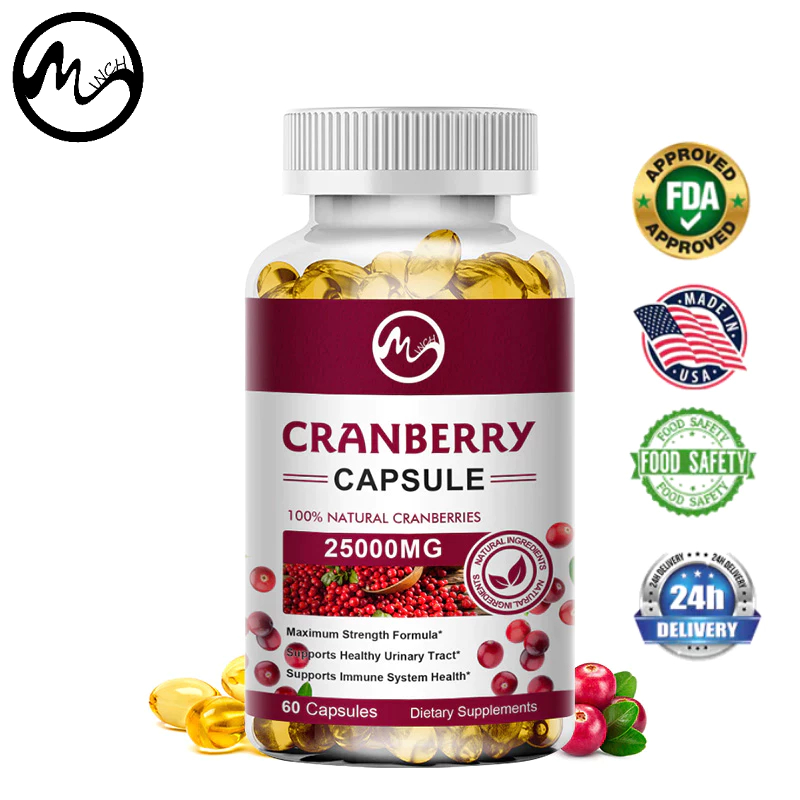 Minch Organic Cranberry Extract Capsule 25000mg Supports Urinary System ...