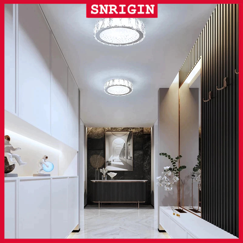 SNRIGIN 22CM Luxury Crystal LED Aisle Ceiling Light | Shopee Singapore