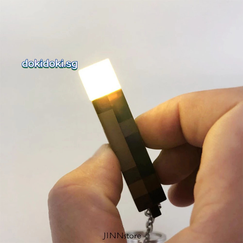 Minecraft Torch Keychain Led Game Design Torch Keyring Steve Torch ...