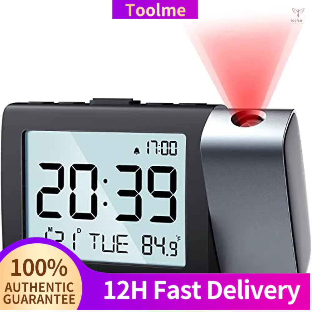 Projection Alarm Clock for Bedroom Digital Clock Projector with Weekend ...