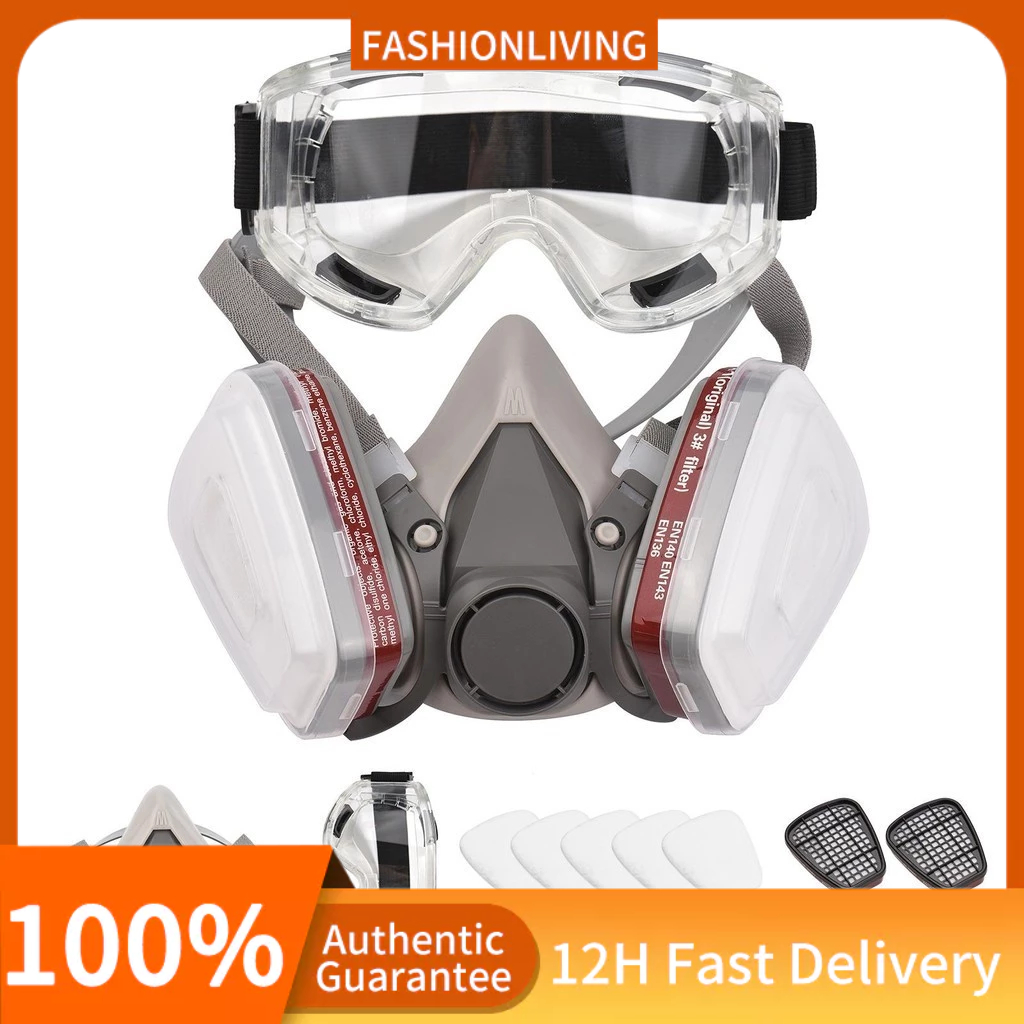 Reusable Respirator Half Facepiece 6200 Gas Breathing Protection ...