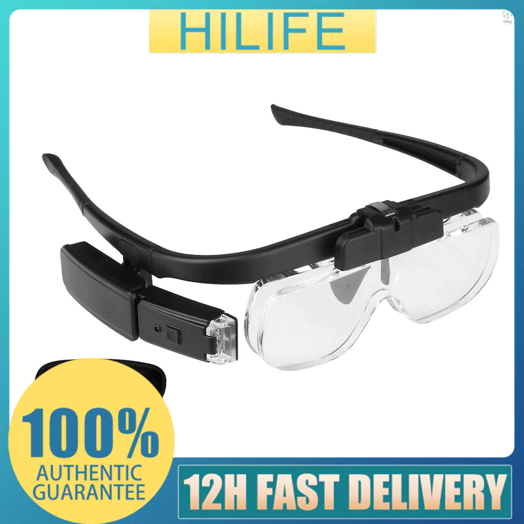 hilisg) 4.5X Magnifying Headset with LED Light Magnifying Glass Head ...